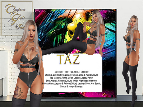 Second Life Marketplace - !CGF- *TAZ* Dark Gray Leather Outfit
